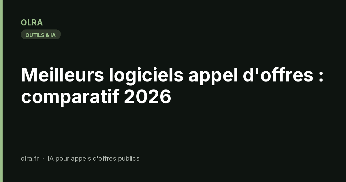 Meilleurs logiciels appel d'offres : comparatif 2026